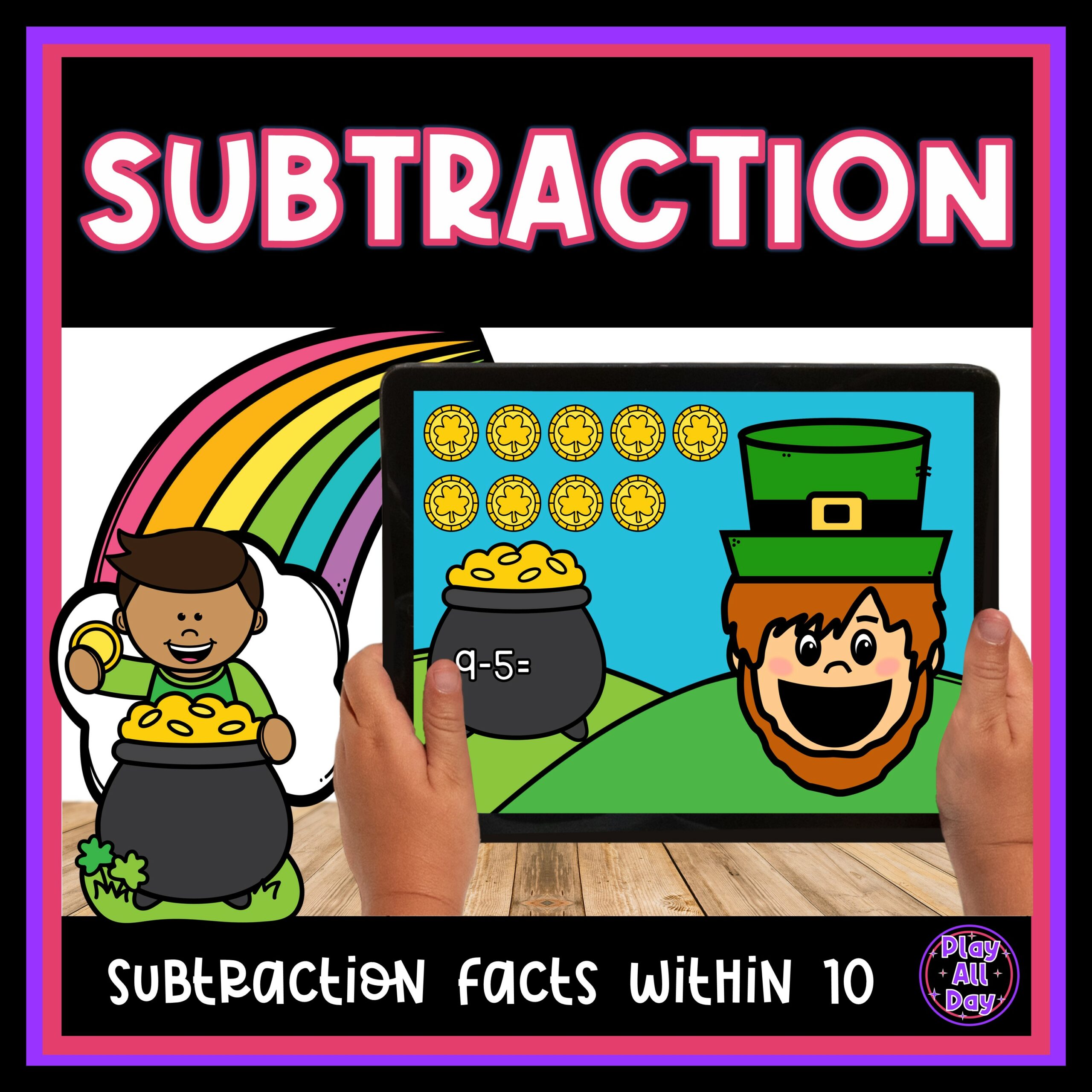 St. Patrick’s Day Subtraction Within 10 | Digital Subtraction ...