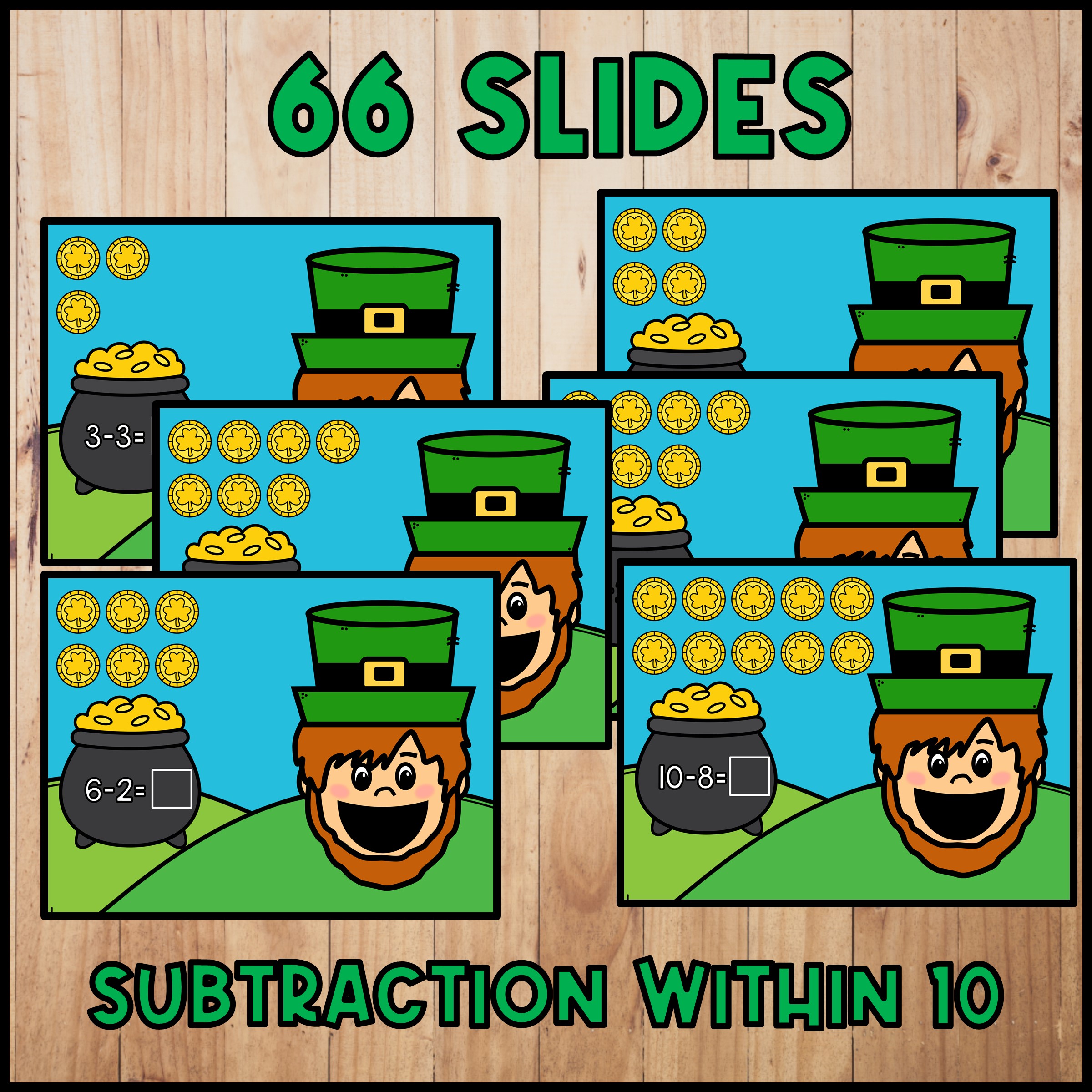 St. Patrick’s Day Subtraction Within 10 | Digital Subtraction ...