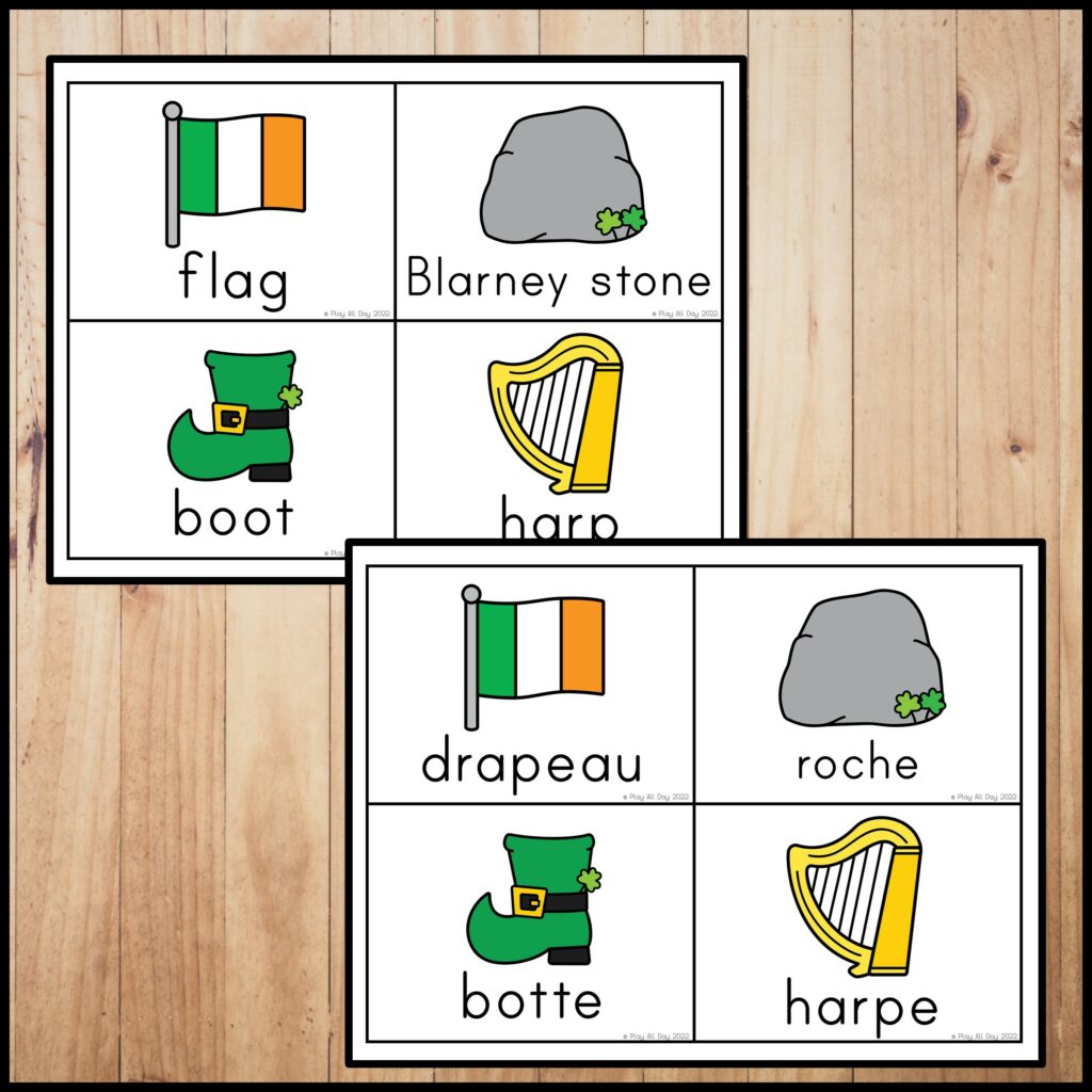 FREE ST. PATRICK’S DAY Themed Vocabulary Cards | French Version ...