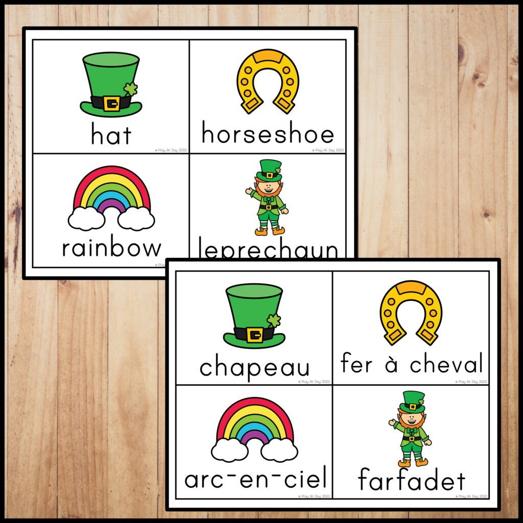 FREE ST. PATRICK’S DAY Themed Vocabulary Cards | French Version ...