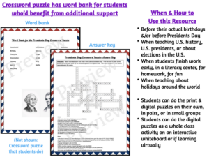 President's Day Word Search and Crossword Puzzles | Made By Teachers