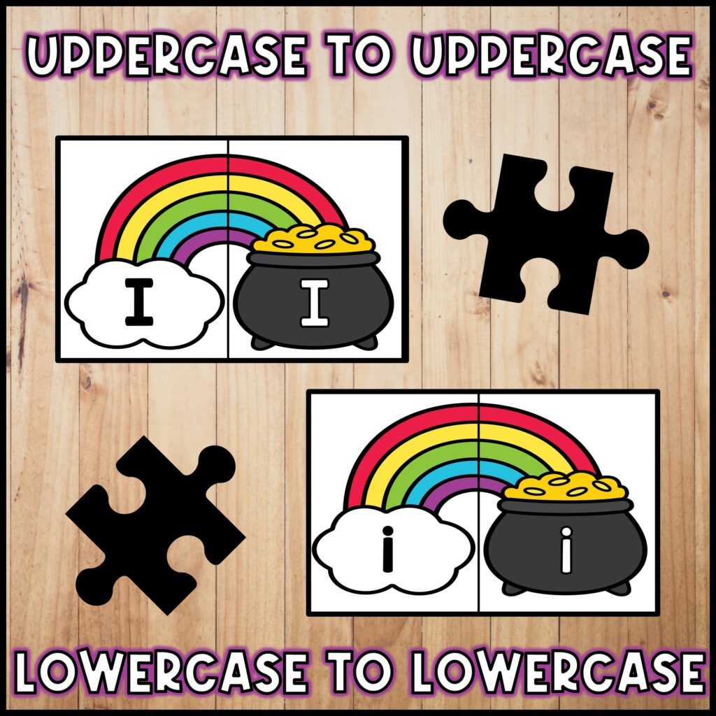 Rainbow Letter Matching Puzzles | St. Patrick’s Day Letter Matching ...