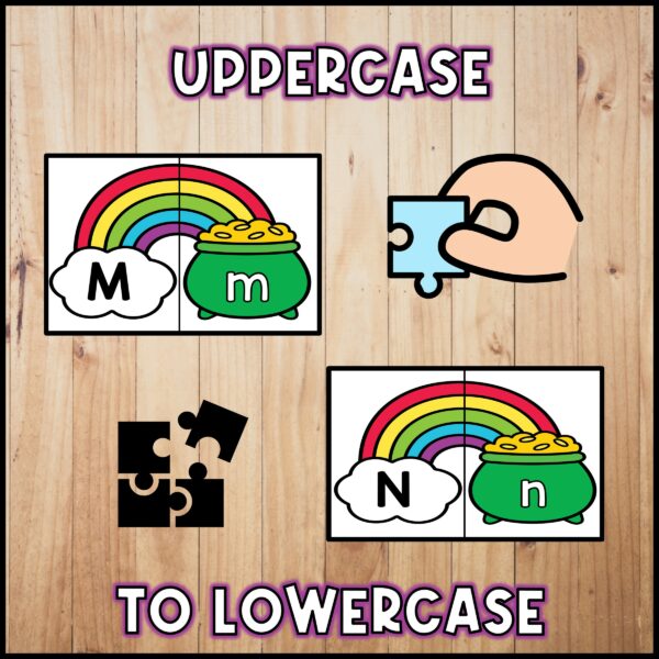 Rainbow Letter Matching Puzzles | St. Patrick’s Day Letter Matching ...