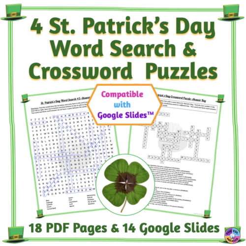 St. Patrick's Day Word Search and Crossword Puzzles | Made By Teachers