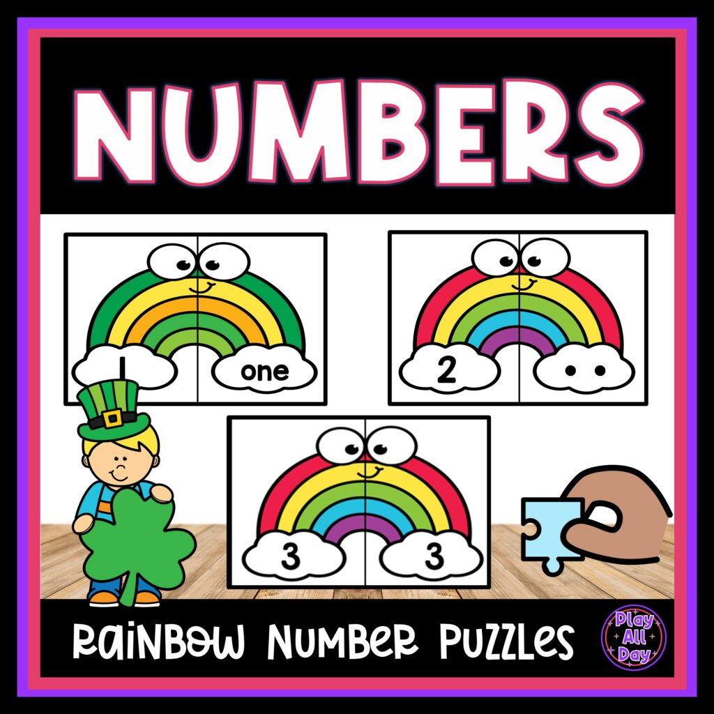 Rainbow Number Matching Puzzles | St. Patrick’s Day Number Matching ...