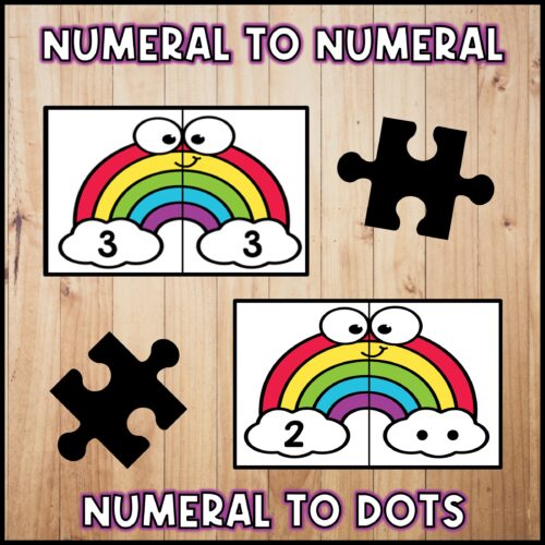 Rainbow Number Matching Puzzles | St. Patrick’s Day Number Matching ...