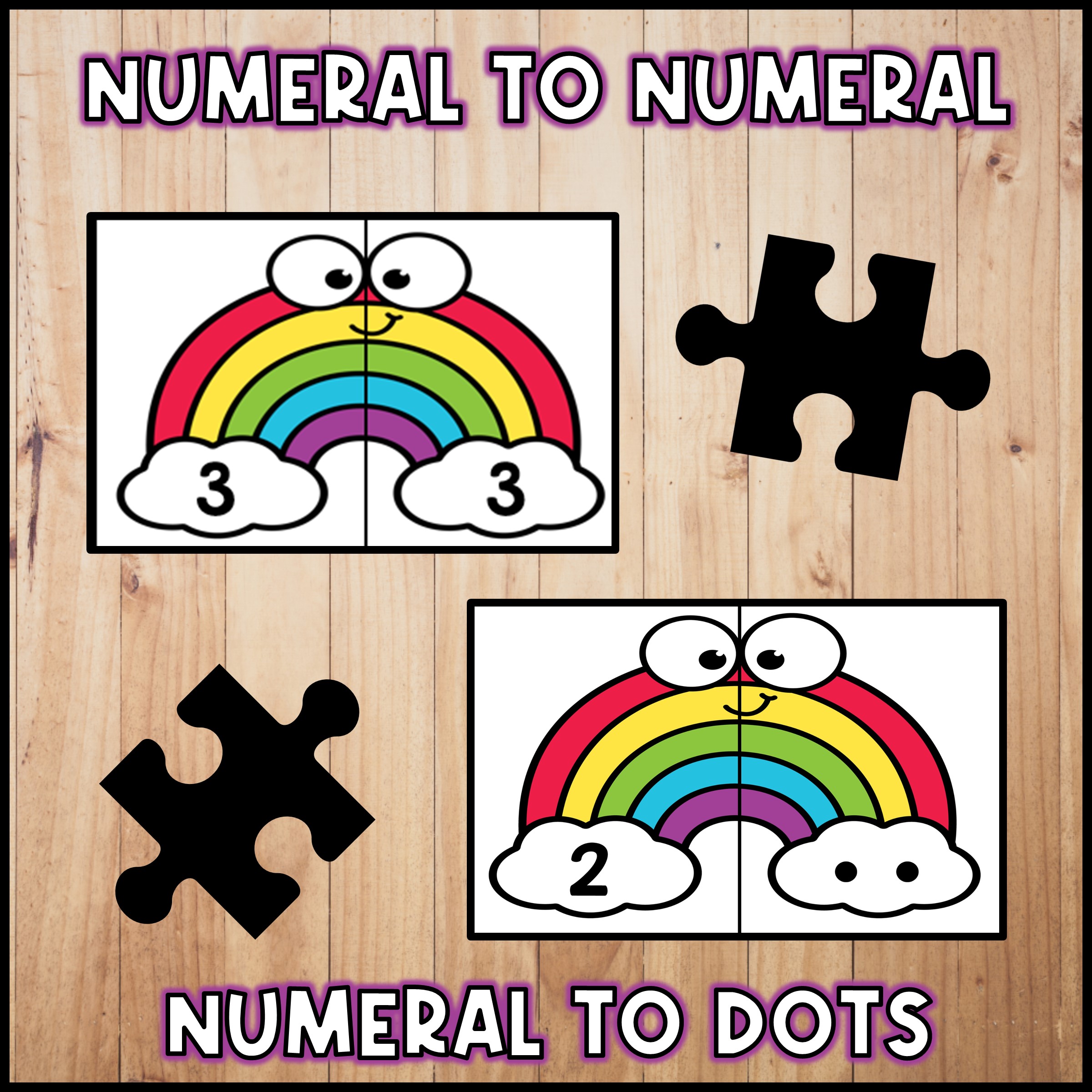 Rainbow Number Matching Puzzles | St. Patrick’s Day Number Matching ...