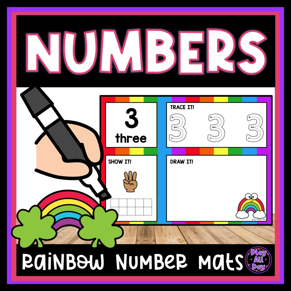 Rainbow Number Mats for Numbers 1 to 10 | St. Patrick’s Day Math | Made ...