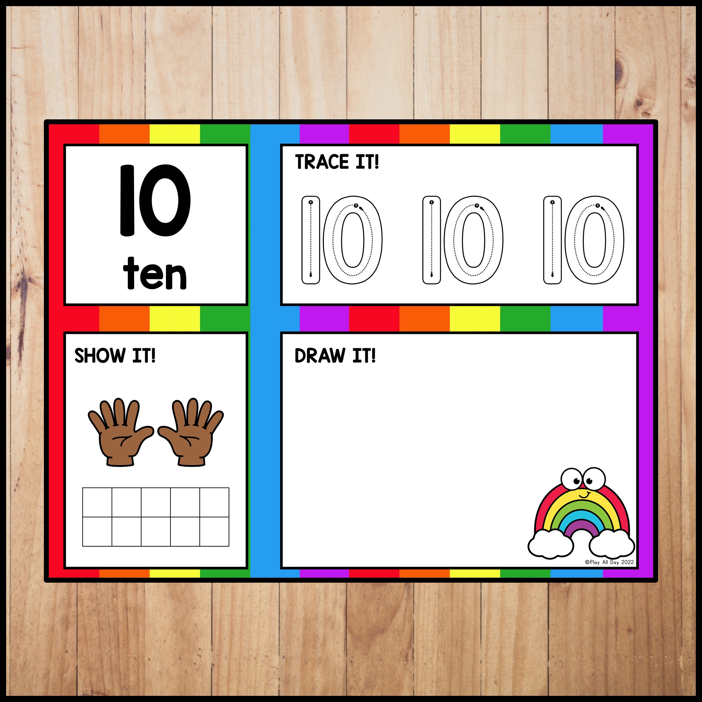 Rainbow Number Mats for Numbers 1 to 10 | St. Patrick’s Day Math | Made ...