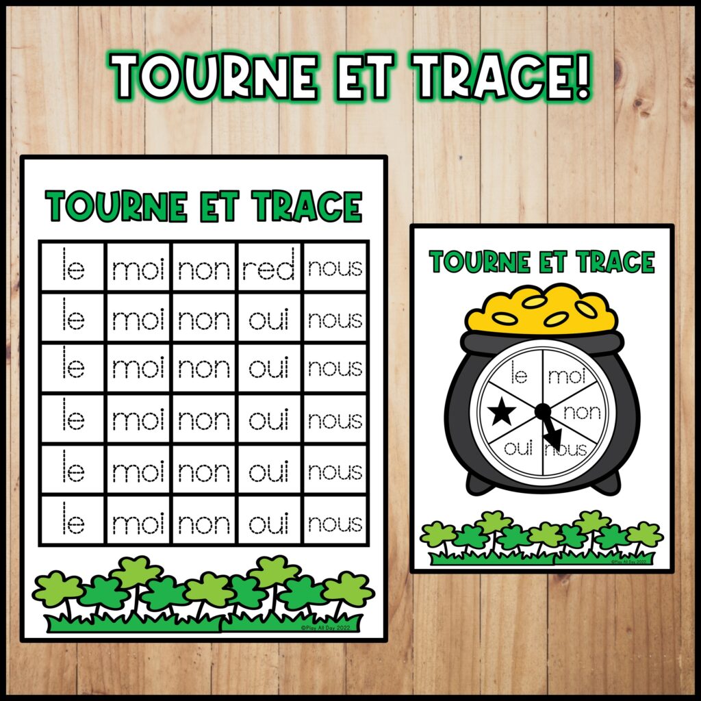 French St. Patrick’s Day Word Work with Sight Words | Les mots ...