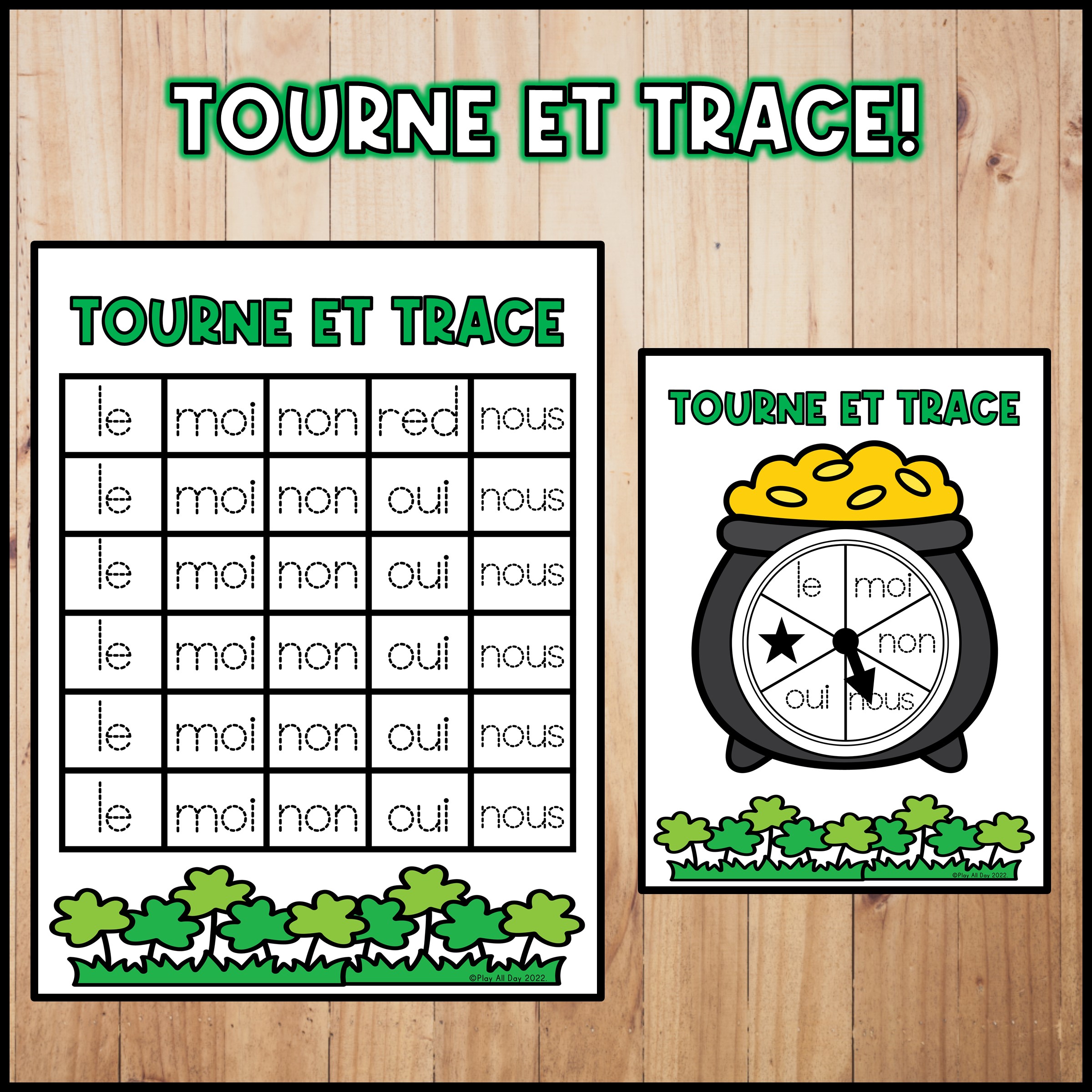 French St. Patrick’s Day Word Work with Sight Words | Les mots ...