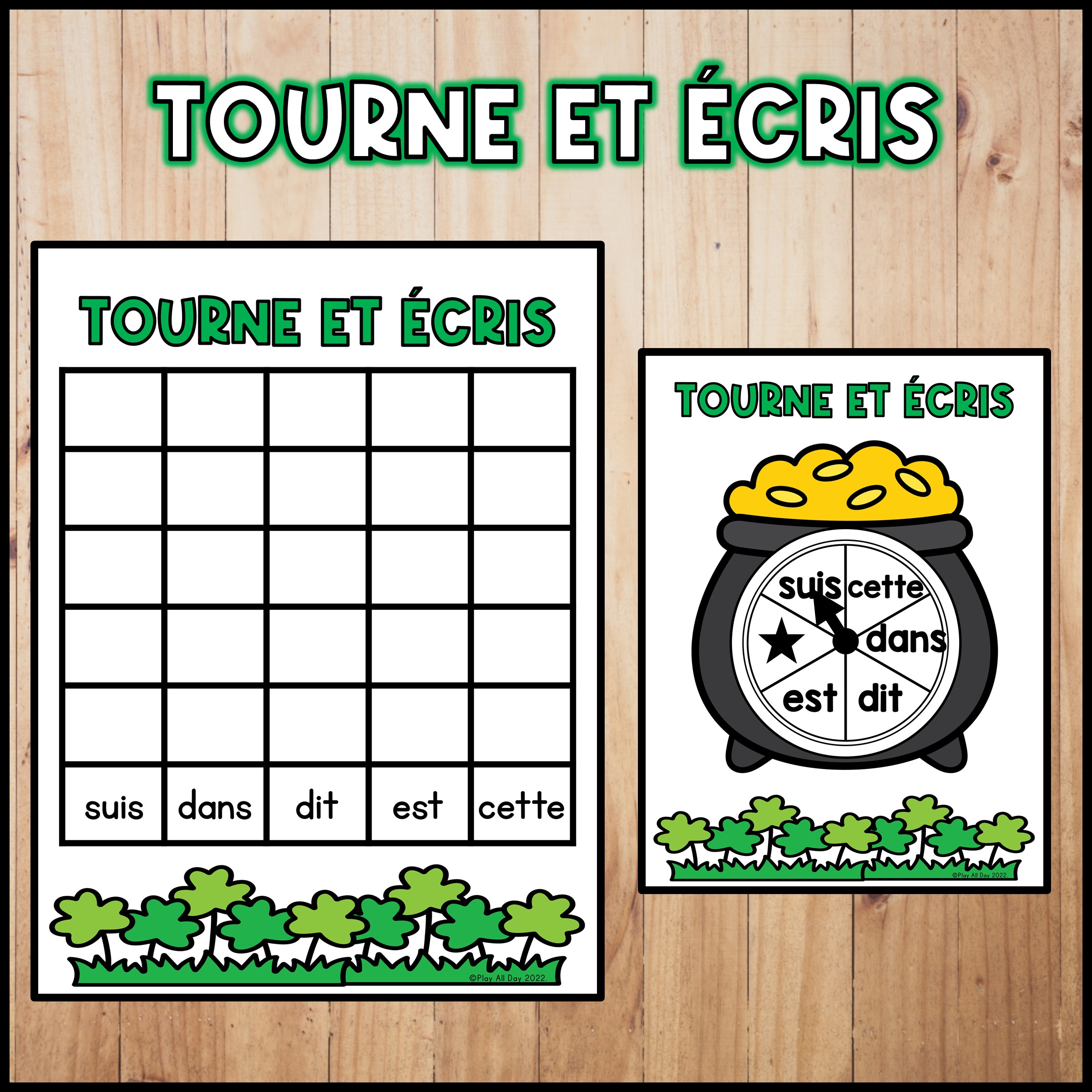 French St. Patrick’s Day Word Work with Sight Words | Les mots ...