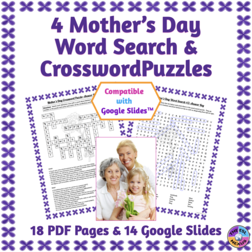 Mother's Day Word Search and Crossword Puzzles | Made By Teachers
