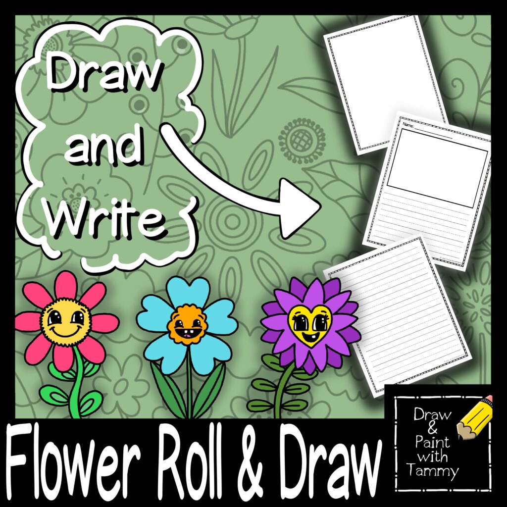 Roll a Flower Character Roll and Draw Printable Art Game Art Sub Lesson ...