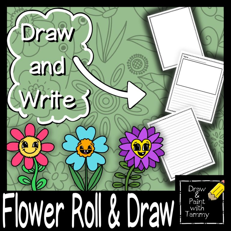 Roll a Flower Character Roll and Draw Printable Art Game Art Sub Lesson ...