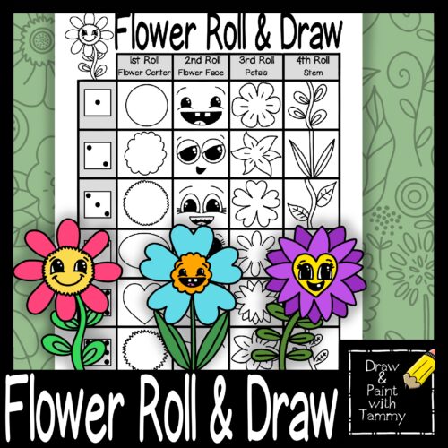 Roll a Flower Character Roll and Draw Printable Art Game Art Sub Lesson ...
