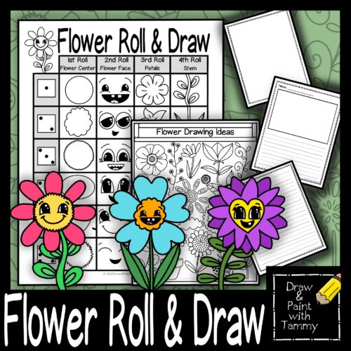 Roll a Flower Character Roll and Draw Printable Art Game Art Sub Lesson ...