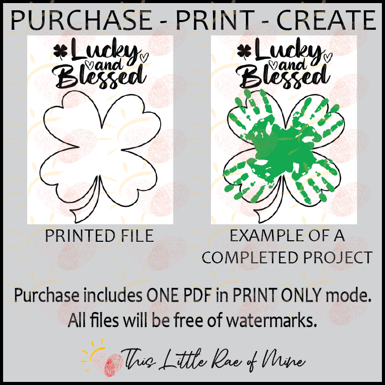 Lucky and Blessed - Clover - St Patrick's Day - handprint Art ...