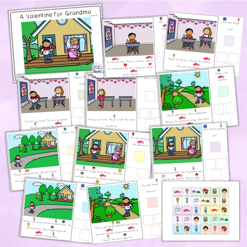 Valentine's Day Reading Comprehension Adapted Books (Lvl 3) | Made By ...
