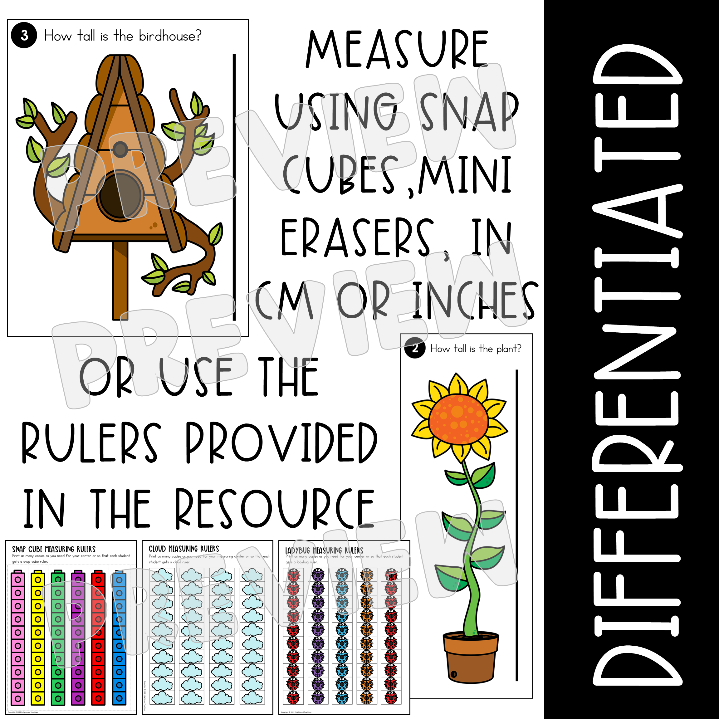 Spring Measuring Task Cards Spring Non Standard Measurement Standard ...