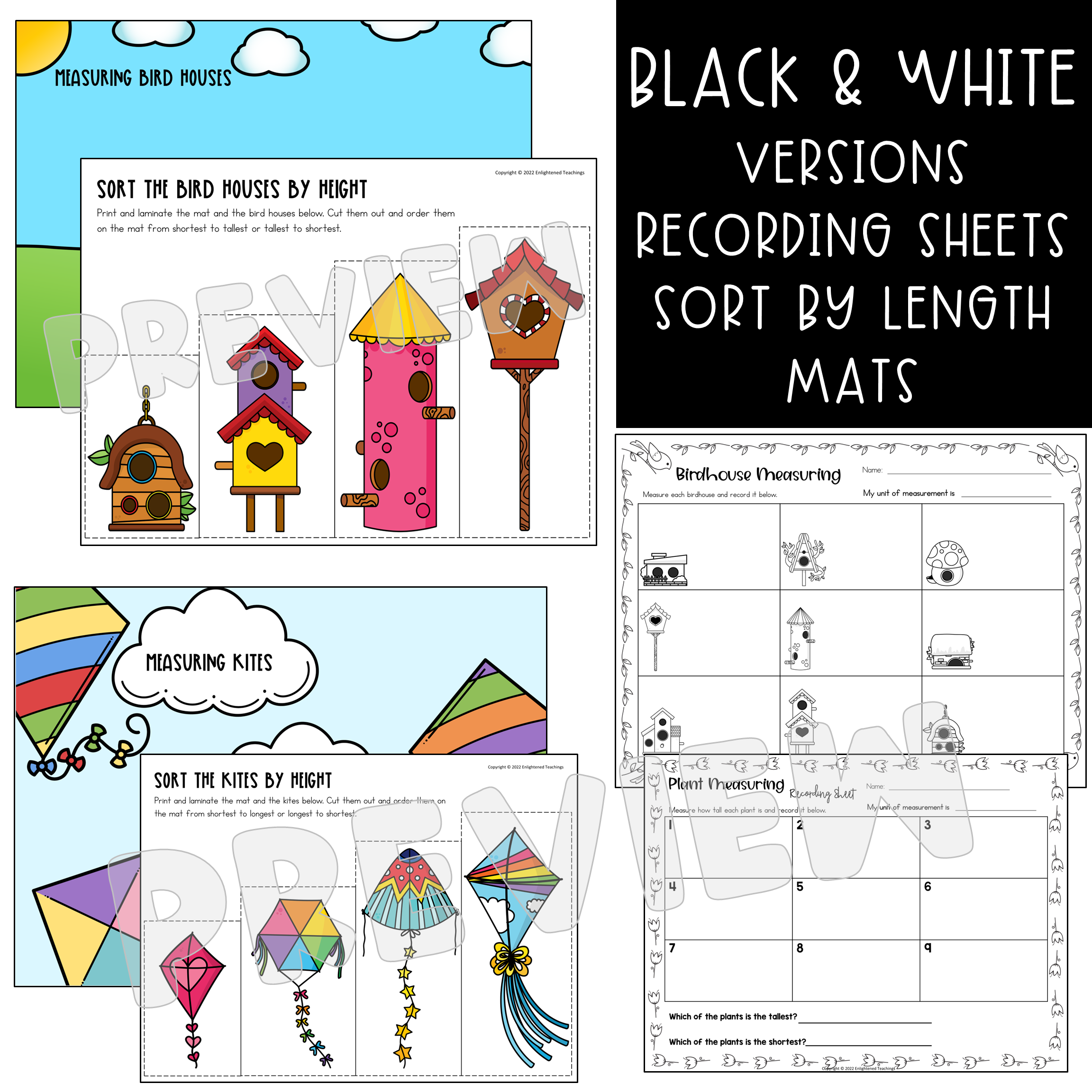 Spring Measuring Task Cards Spring Non Standard Measurement Standard ...