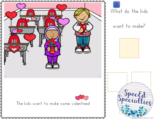 Valentine's Day Reading Comprehension Adapted Books (Lvl 1) | Made By ...