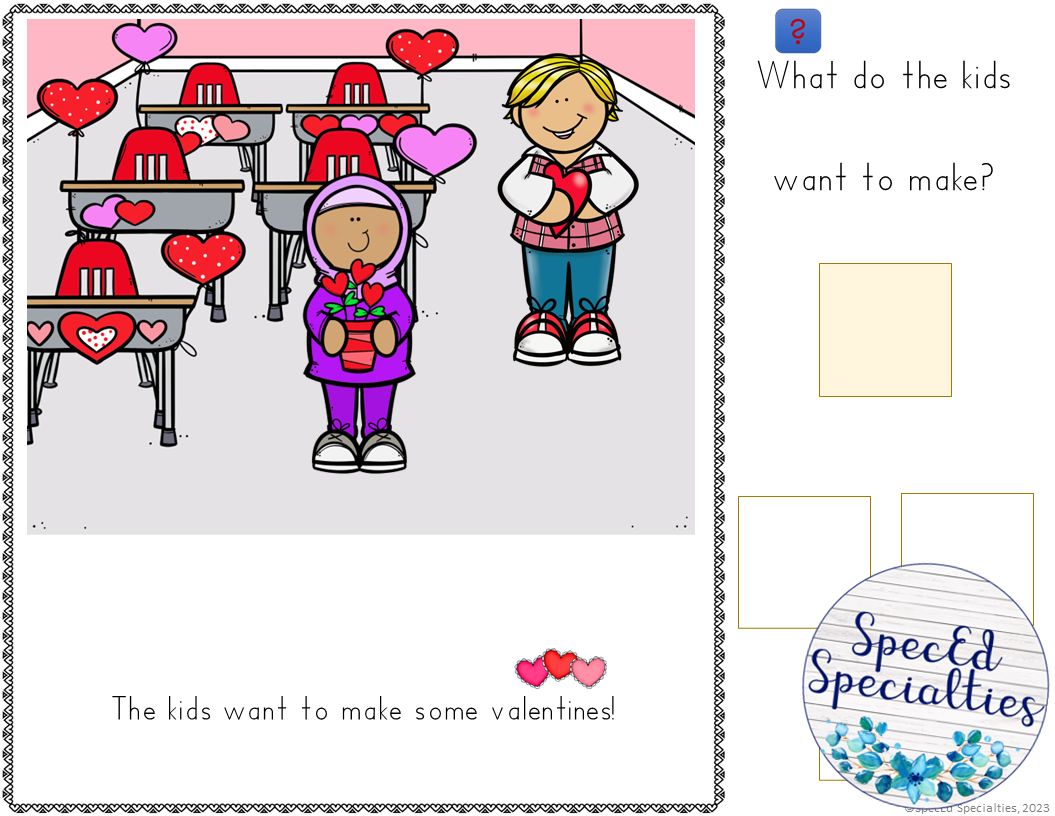Valentine's Day Reading Comprehension Adapted Books (Lvl 1) | Made By ...