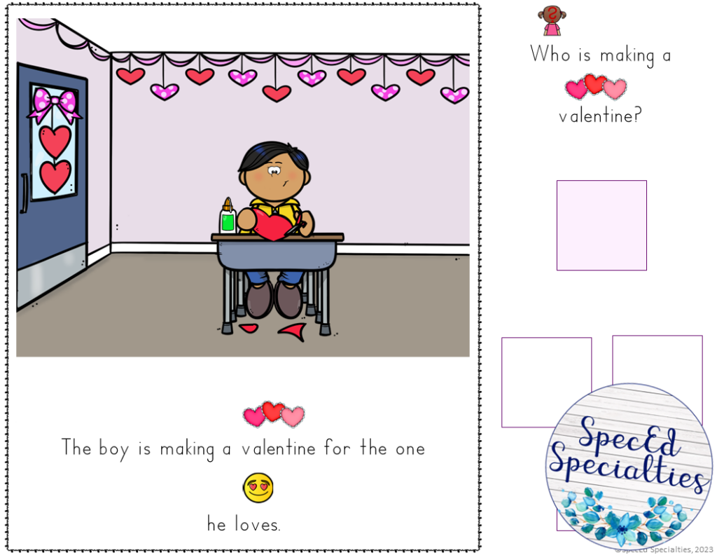 Valentine's Day Reading Comprehension Adapted Books (Lvl 1) | Made By ...