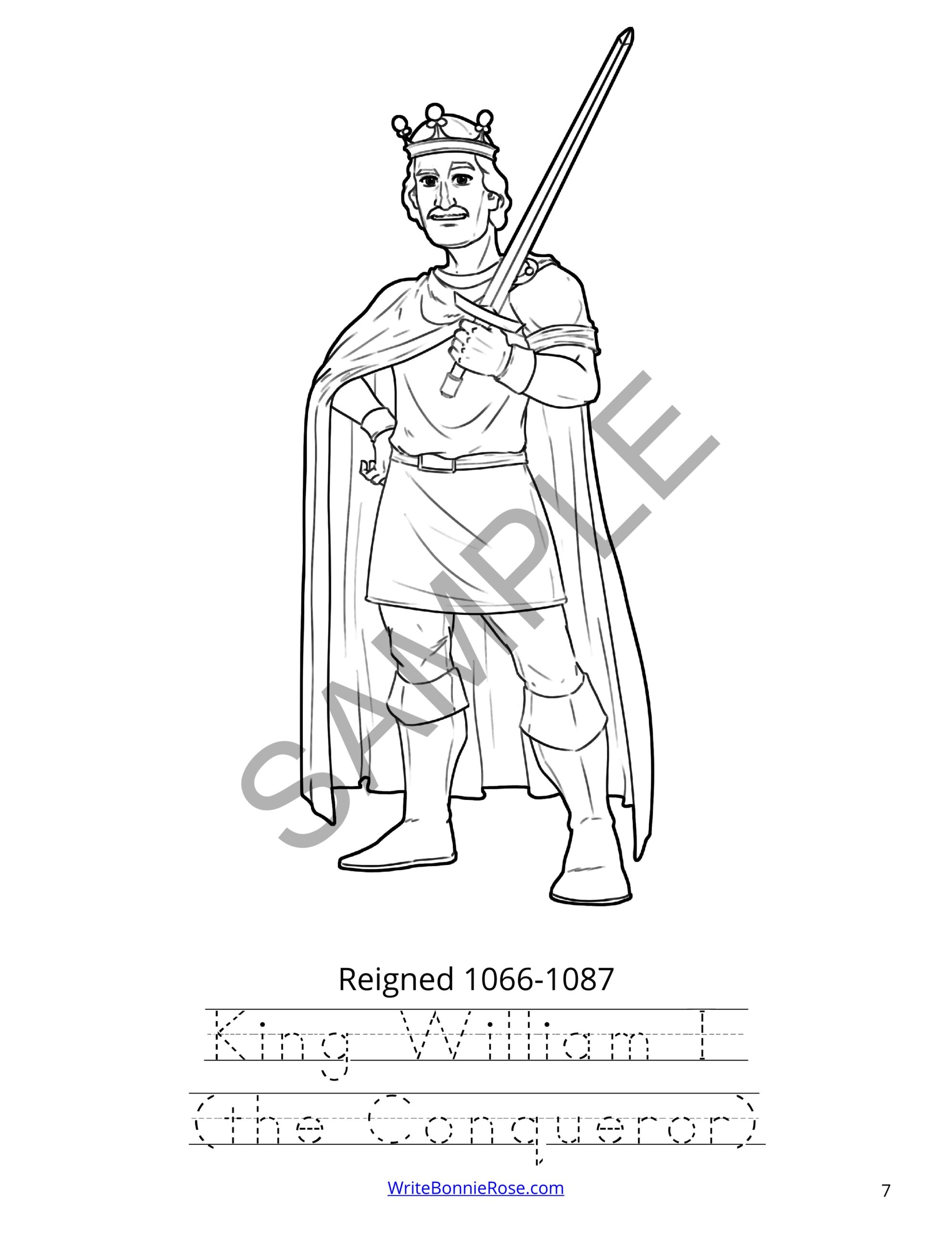Kings and Queens of England Coloring Book-Level A | Made By Teachers