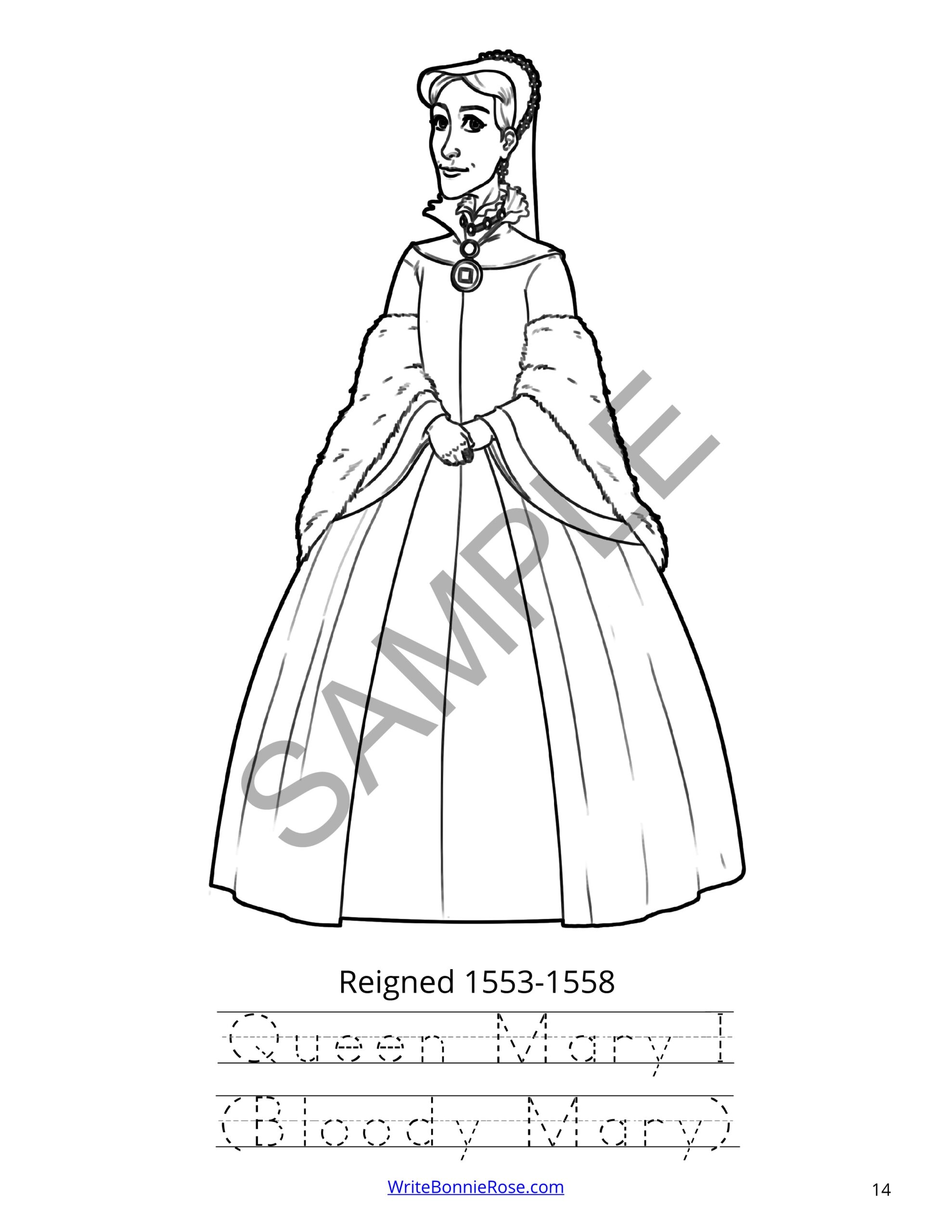 Kings and Queens of England Coloring Book-Level A | Made By Teachers