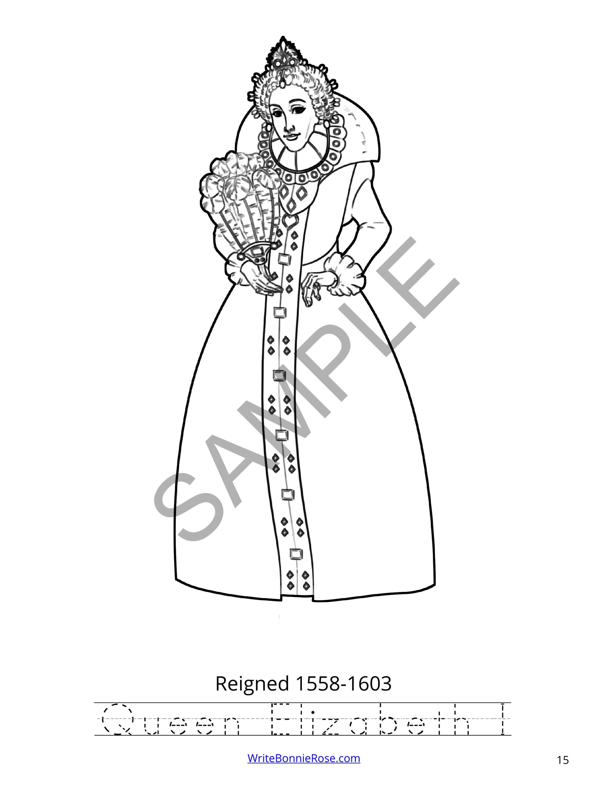 Kings and Queens of England Coloring Book-Level A | Made By Teachers