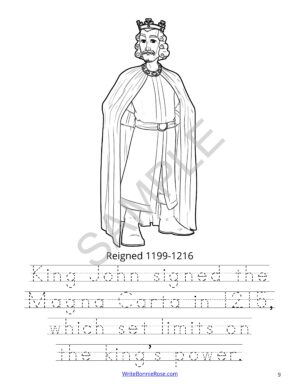 Kings and Queens of England Coloring Book-Level B | Made By Teachers