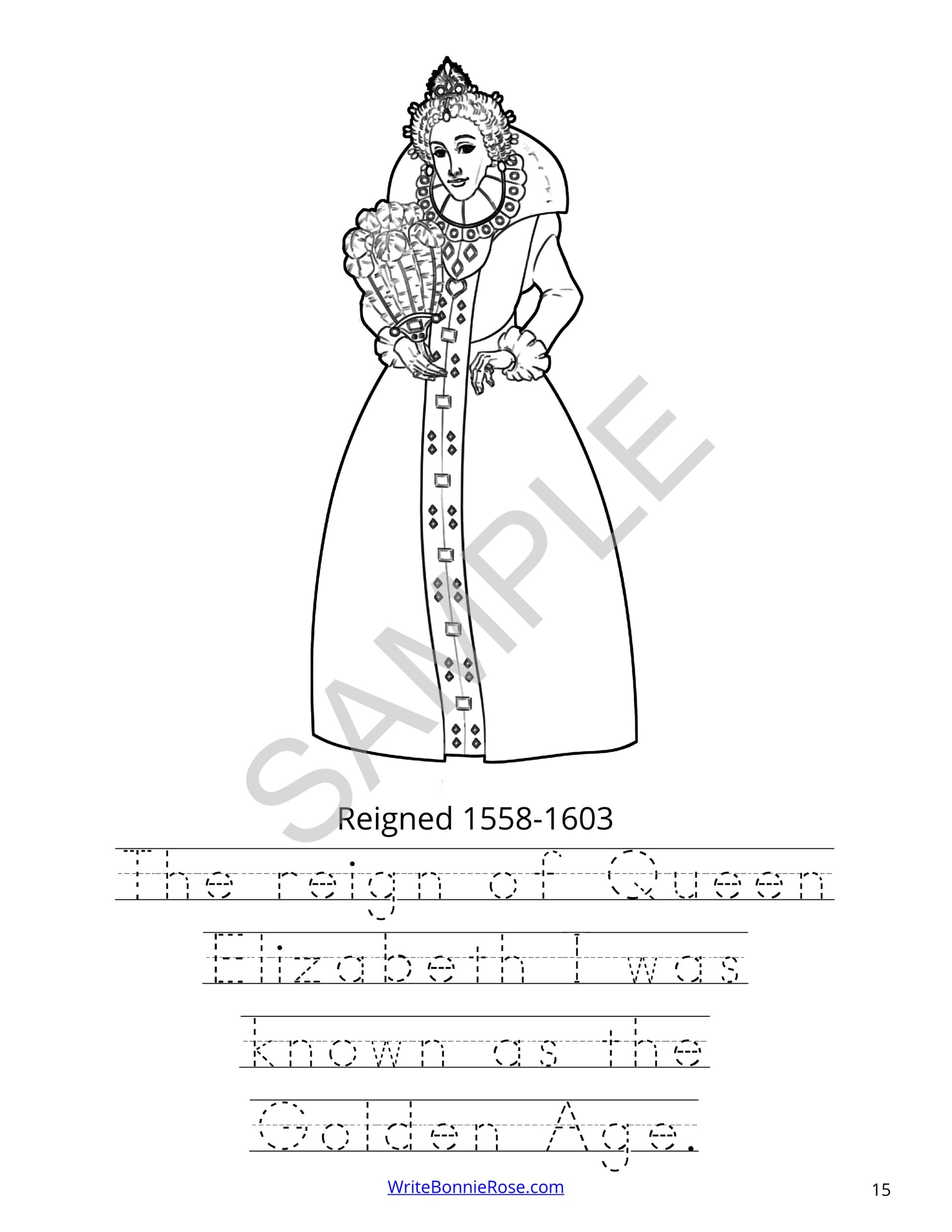 Kings and Queens of England Coloring Book-Level B | Made By Teachers