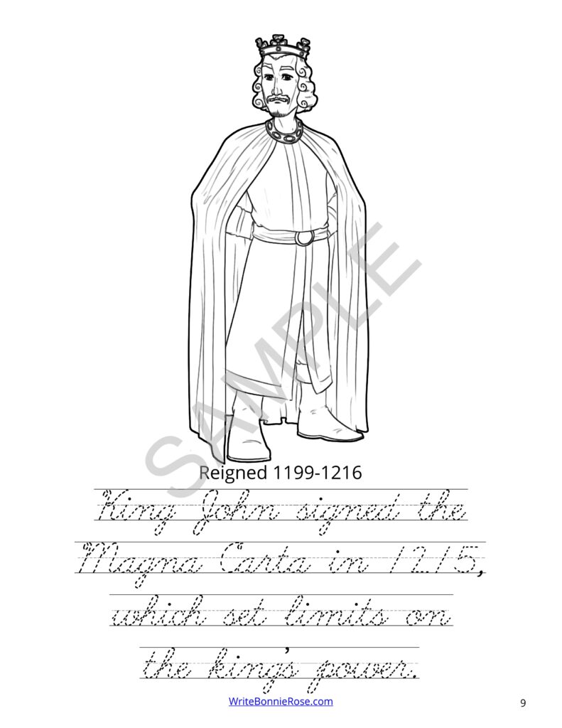 Kings and Queens of England Coloring Book-Level C | Made By Teachers