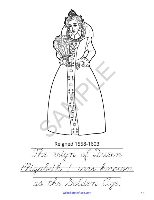 Kings and Queens of England Coloring Book-Level C | Made By Teachers