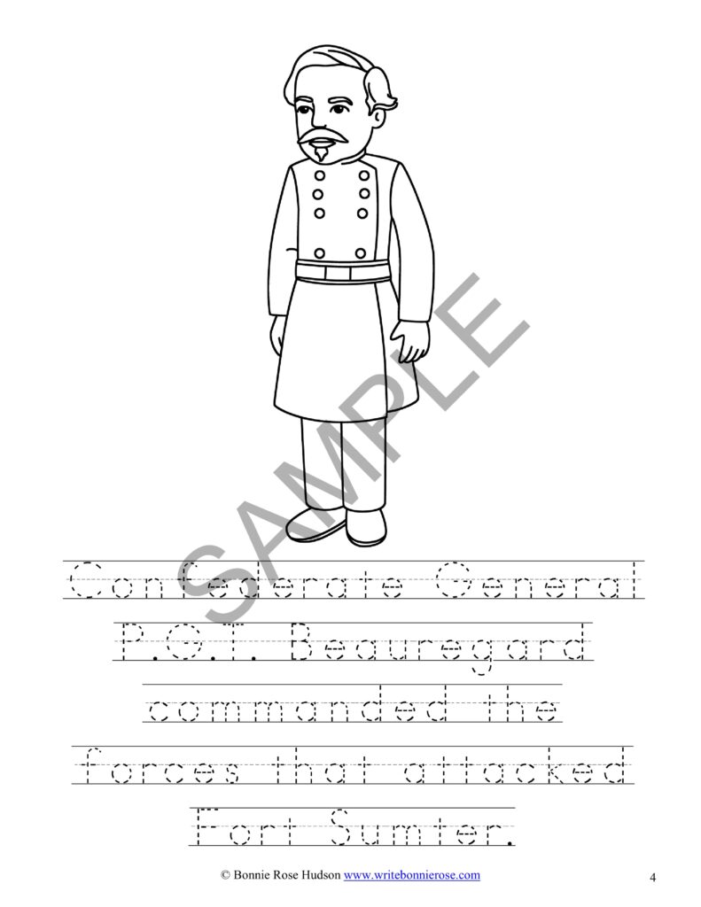 Leaders of the American Civil War Coloring Book-Level B | Made By Teachers