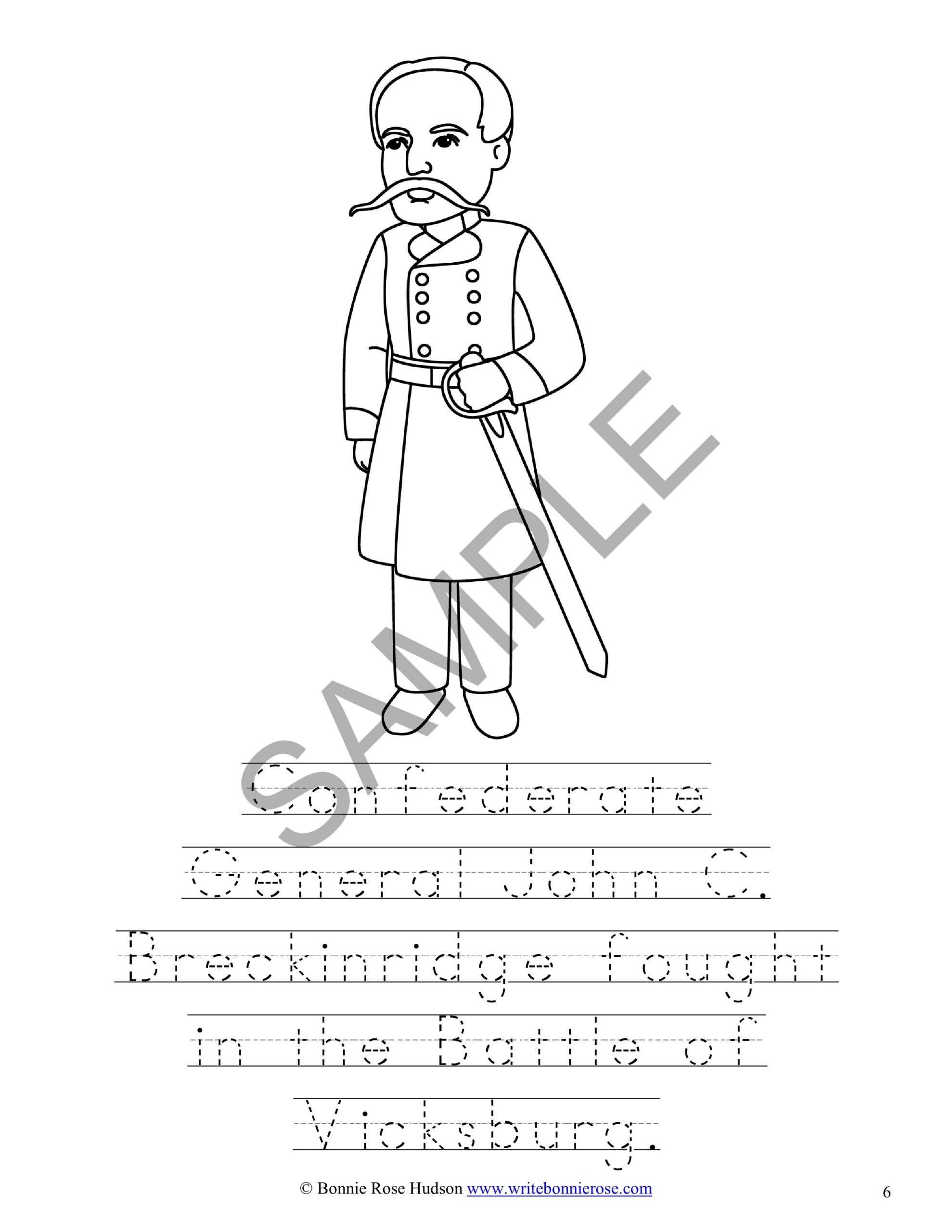 Leaders of the American Civil War Coloring Book-Level B | Made By Teachers