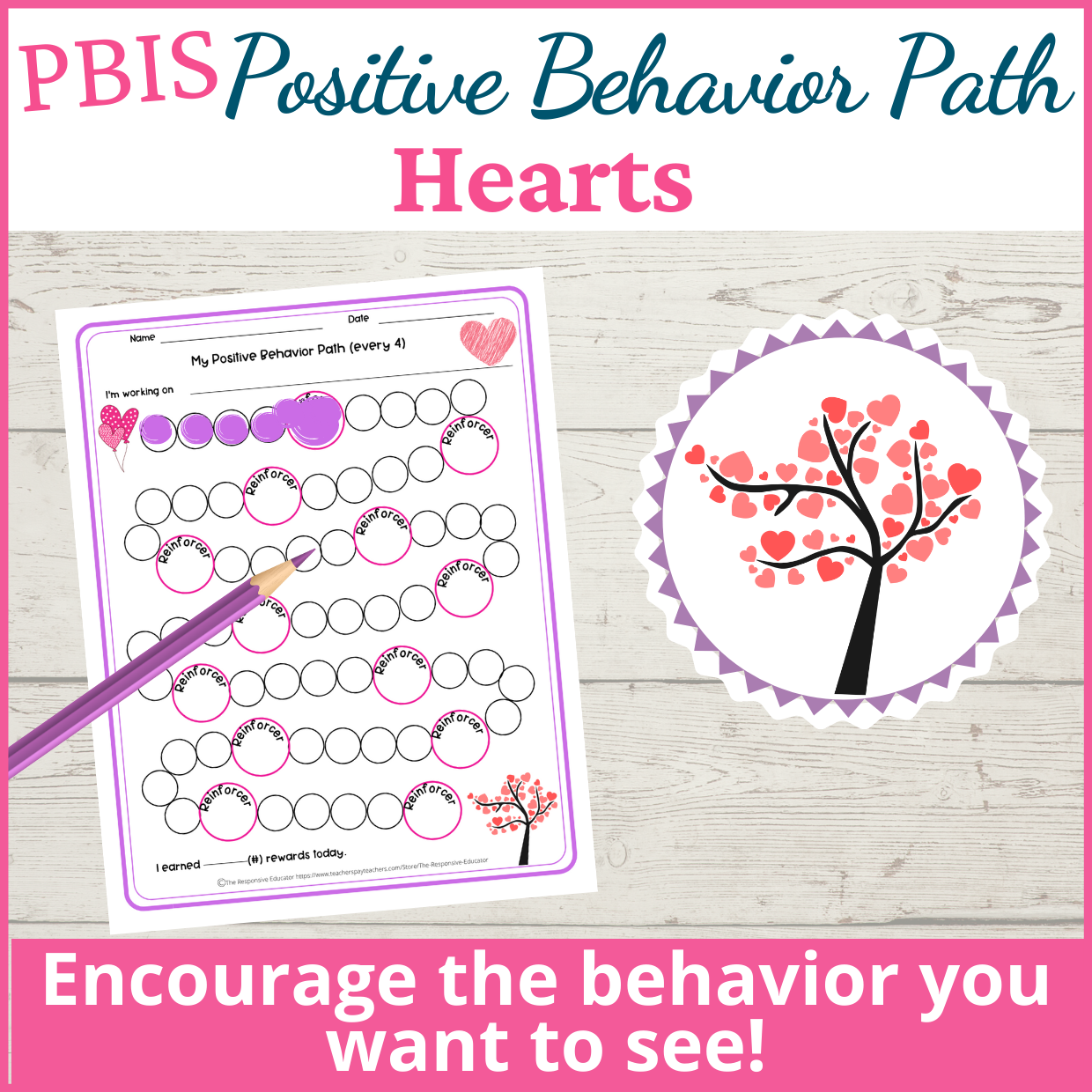 PBIS Positive Behavior Path- Hearts | Made By Teachers