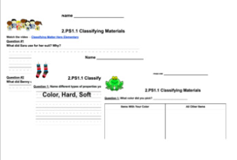 2nd Grade Science Classify Materials 2.PS1.1 Activities | Made By Teachers