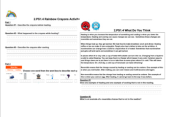 2nd Grade Science Heating & Cooling Substances Activity 2.PS1.4 ...
