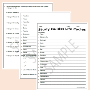 Life Cycles Review Packet: Justpardy Game + Study Guide | Made By Teachers