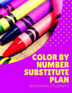 Color by Number - Spanish Substitute Lesson Plan for Novice Students ...