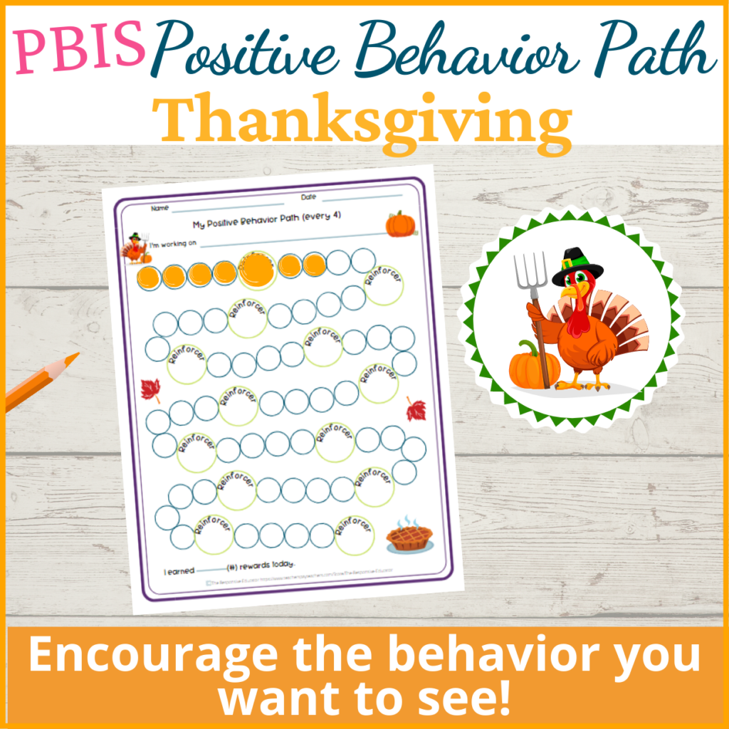 PBIS Positive Behavior Path- Thanksgiving | Made By Teachers