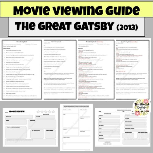 The Great Gatsby (2013) | Movie Guide | Digital & Print Worksheets ...