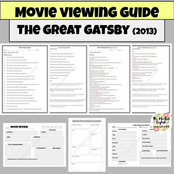 The Great Gatsby (2013) | Movie Guide | Digital & Print Worksheets ...