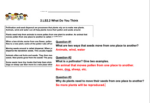 2nd Grade Science Seed Dispersal and Pollination 2.LS2.2 Activities ...