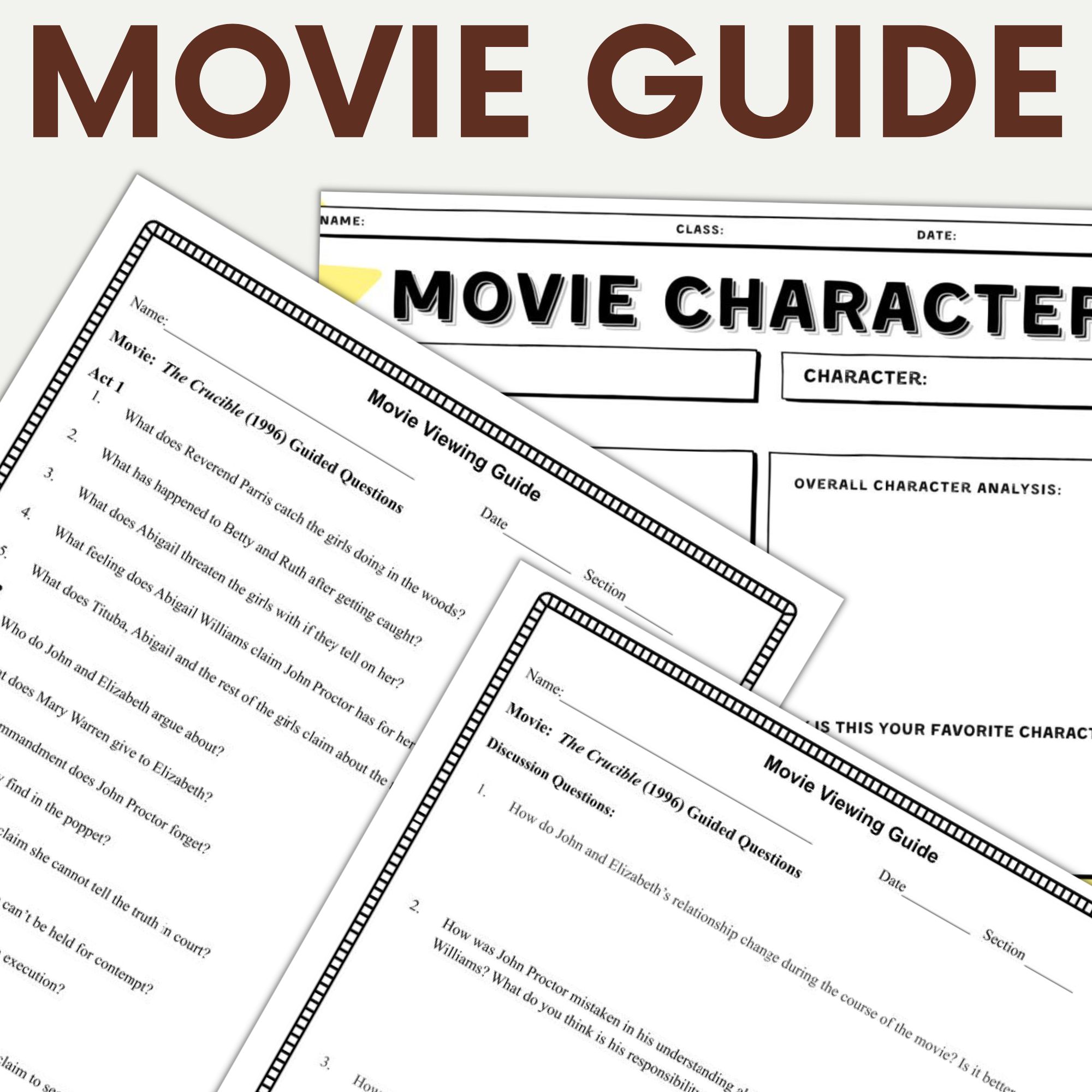 The Crucible (1996) | Movie Guide | Digital & Print Worksheets | Arthur ...
