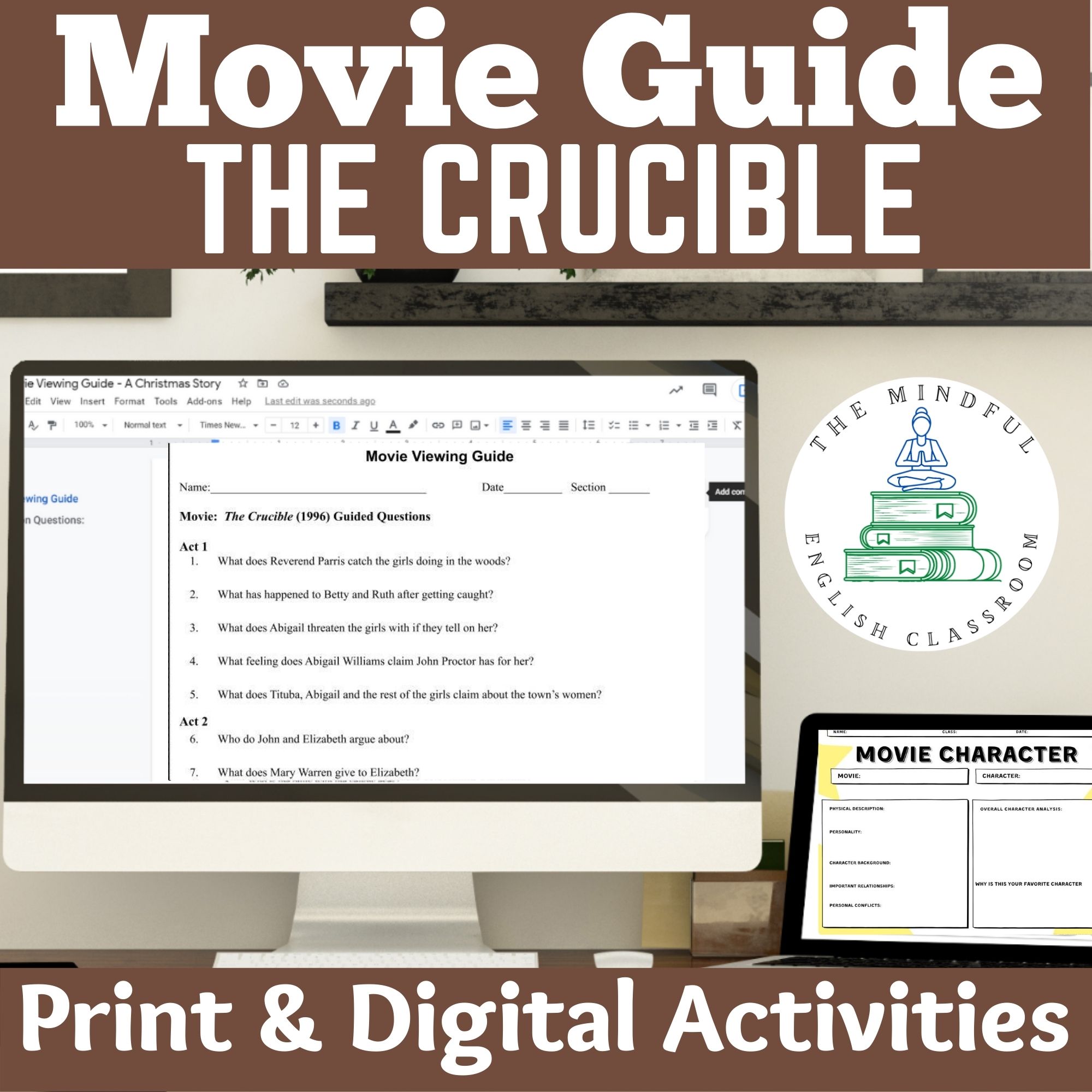 The Crucible (1996) | Movie Guide | Digital & Print Worksheets | Arthur ...