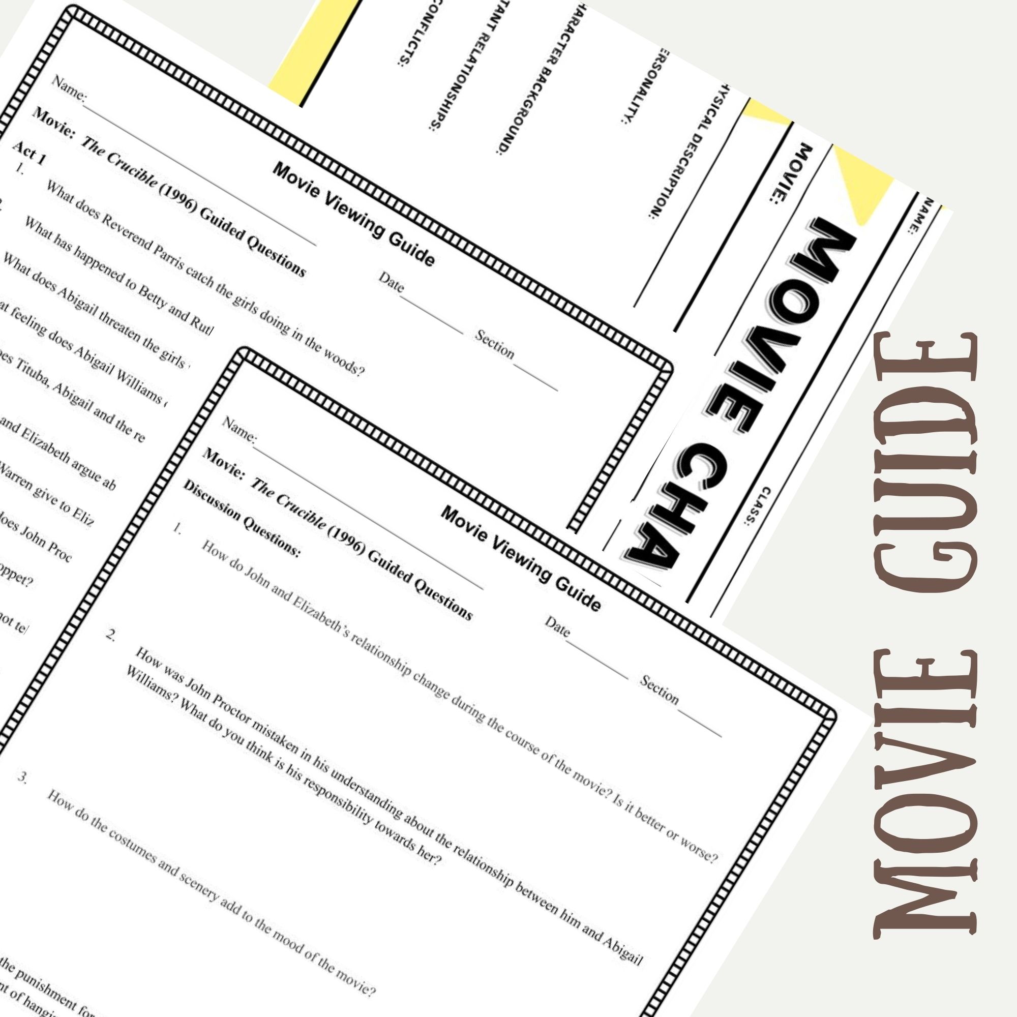 The Crucible (1996) | Movie Guide | Digital & Print Worksheets | Arthur ...