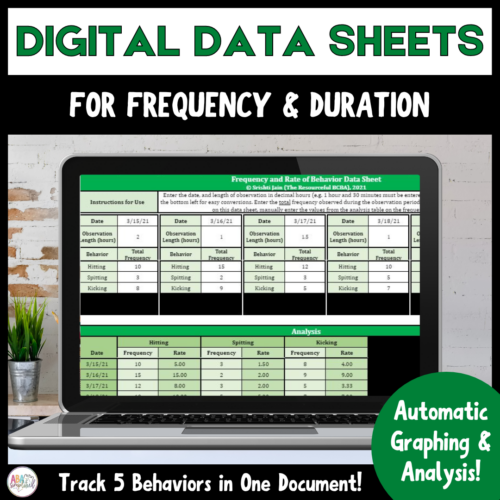 Digital Behavior Tracking Data Sheets | Frequency & Duration (Google ...